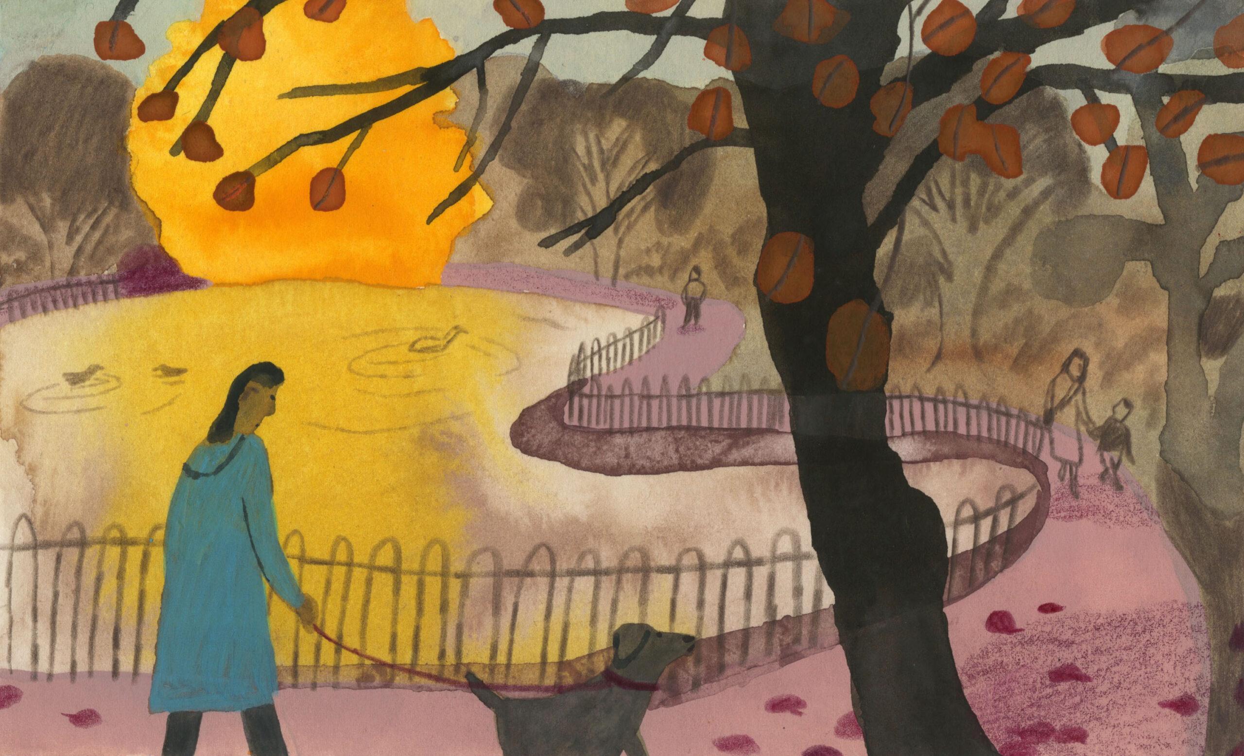 Charlotte Ager Yellow Walk Illustrazioni Seriali